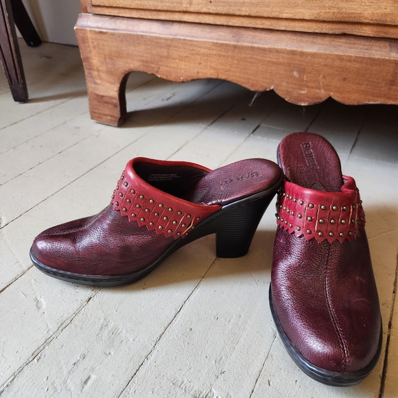Born | Shoes | Born Studded Red Leather Mules | Poshmark